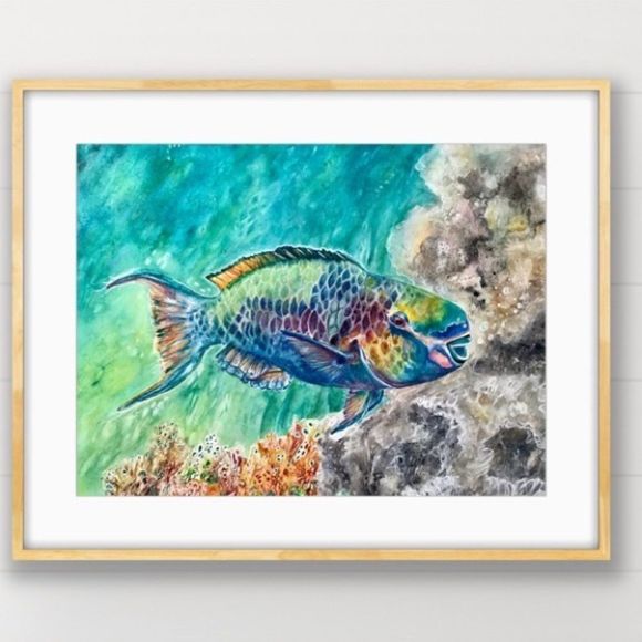 AJJ Arts | Art | Art Printrainbow Fish Uhu Watercolorart Print 8x Ajj ...
